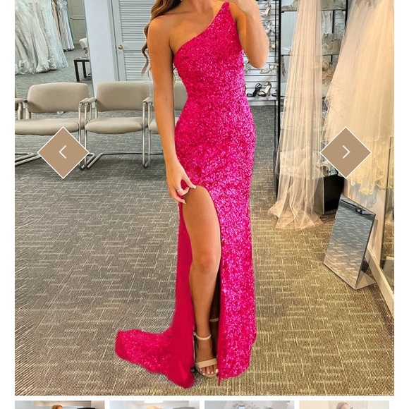 berlin nova | Dresses | Berlin Nova Neon Pink One Shoulder Prom Dress ...